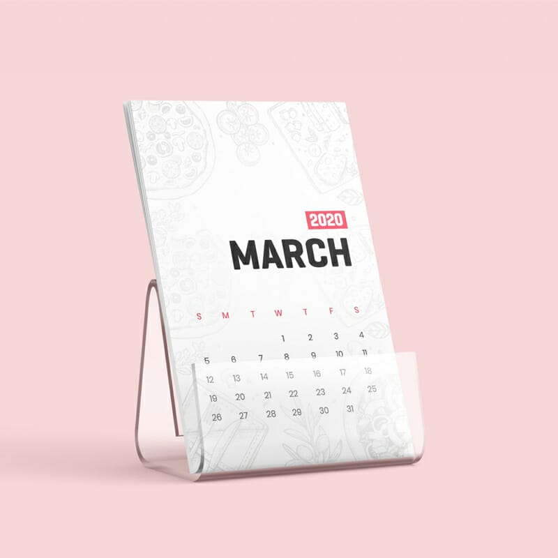 Free Desk Calendar With Stand Mockup » CSS Author