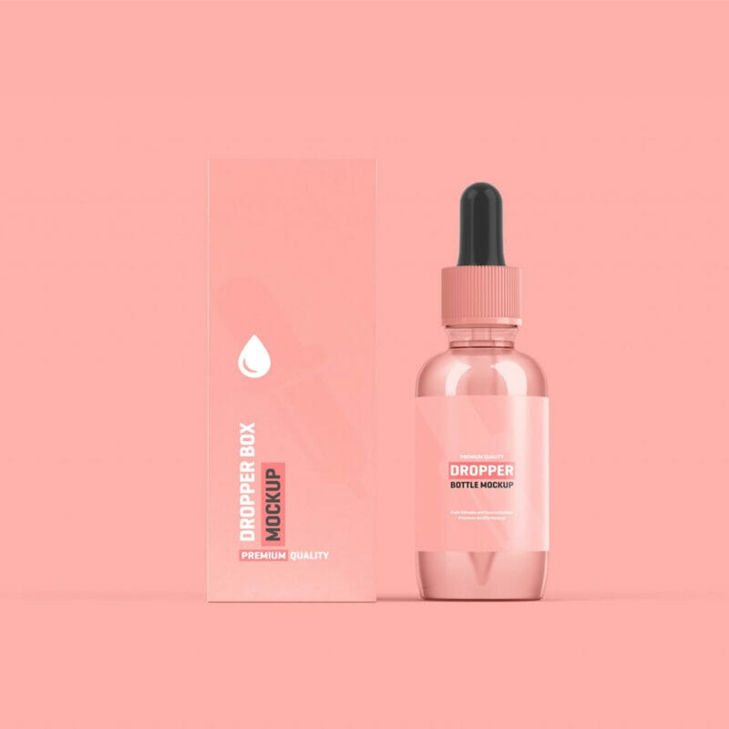 Free Dropper Bottle Packaging Mockup » CSS Author