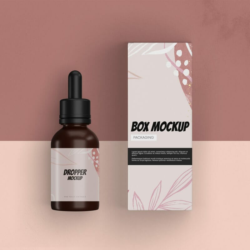 Dropper & Box Packaging Free Mockup » CSS Author