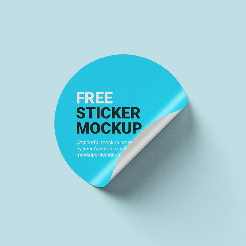 Free Round Sticker Mockup » CSS Author
