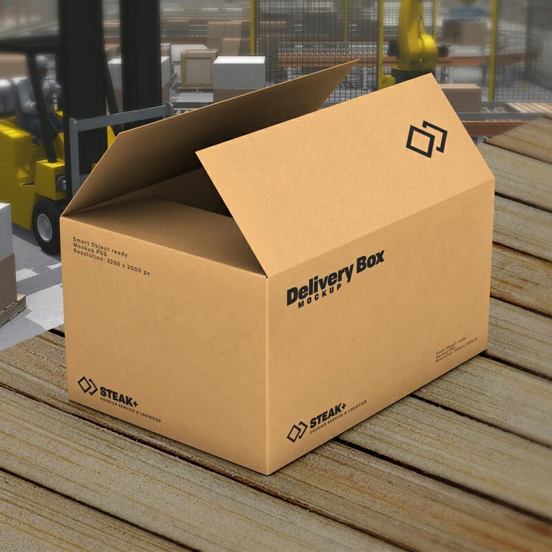 Free Cardboard Packaging Delivery Box Mockup PSD » CSS Author