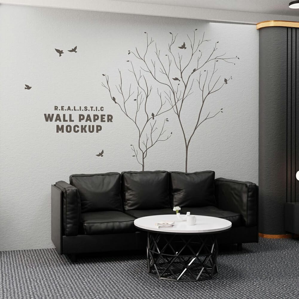 Free Office Lobby Wall Decal / Wall Paper Mockup PSD » CSS Author