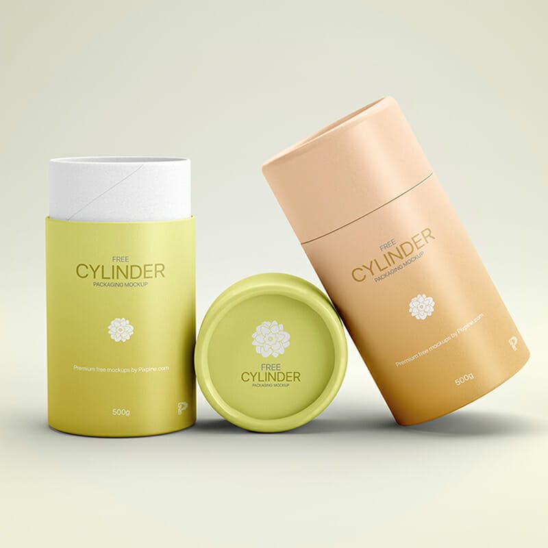 Free Cylinder Packaging Mockup » CSS Author