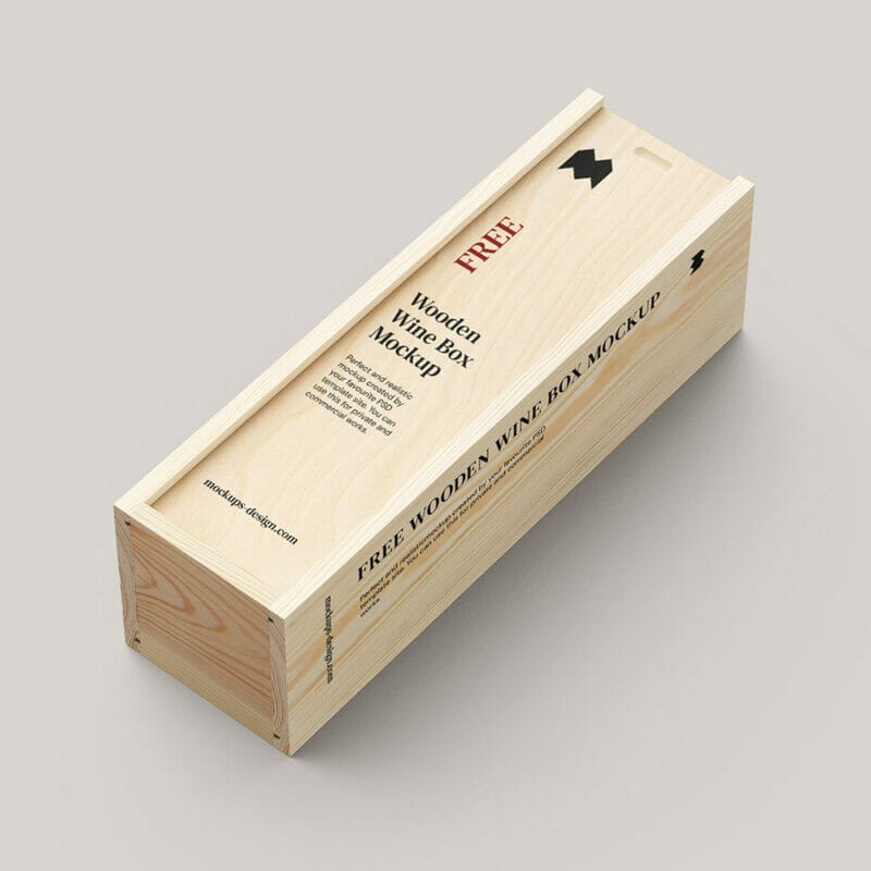 Free Wooden Wine Box Mockup » CSS Author