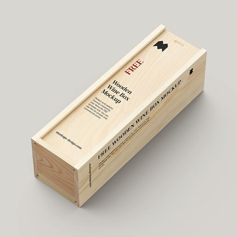 Free Wooden Wine Box Mockup » CSS Author