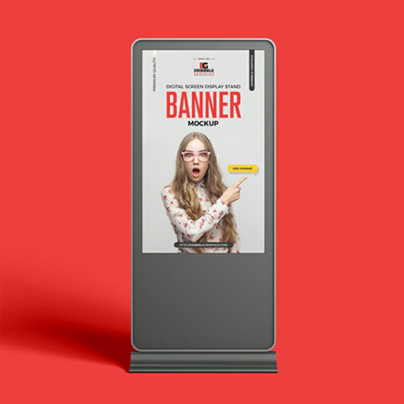 Free Digital Screen Display Stand Banner Mockup » CSS Author