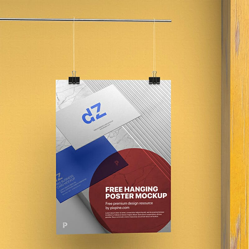 Free Elegant Hanging Poster Mockup » CSS Author