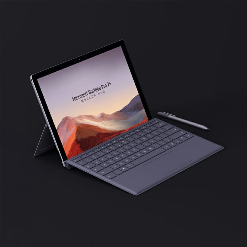 Free Microsoft Surface Pro 7+ Mockup PSD » CSS Author