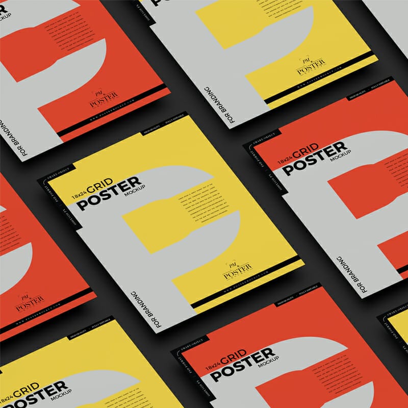 18×24 Grid Poster Mockup For Branding » CSS Author