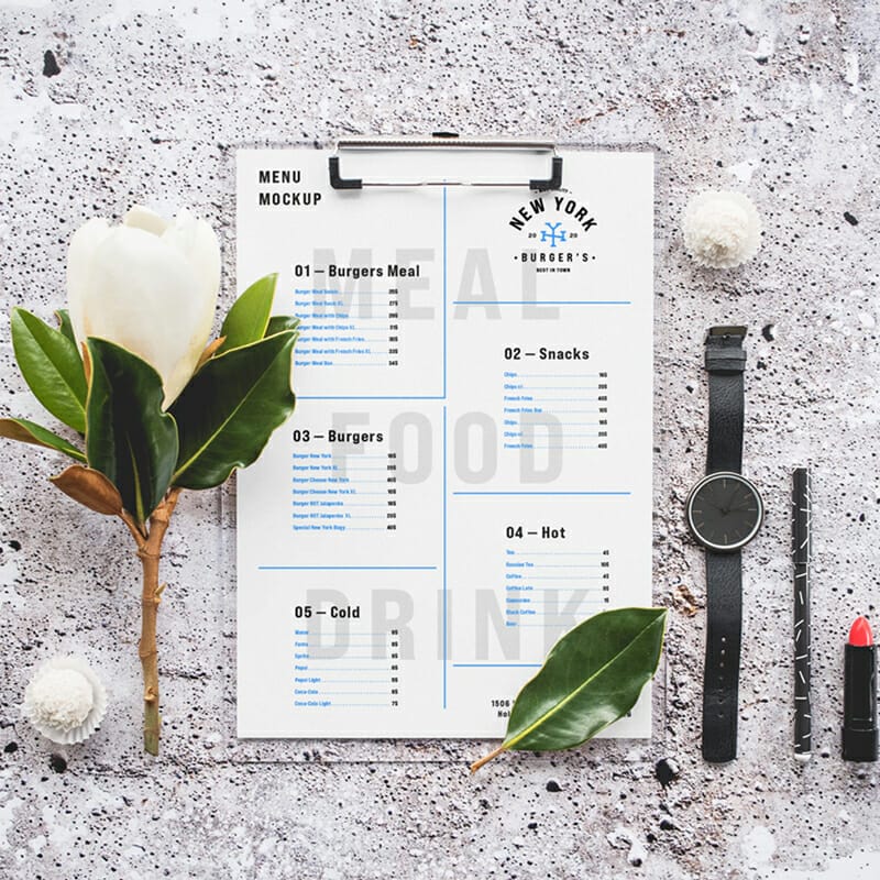 100+ Best Free Restaurant Menu Board Mockup Templates » CSS Author