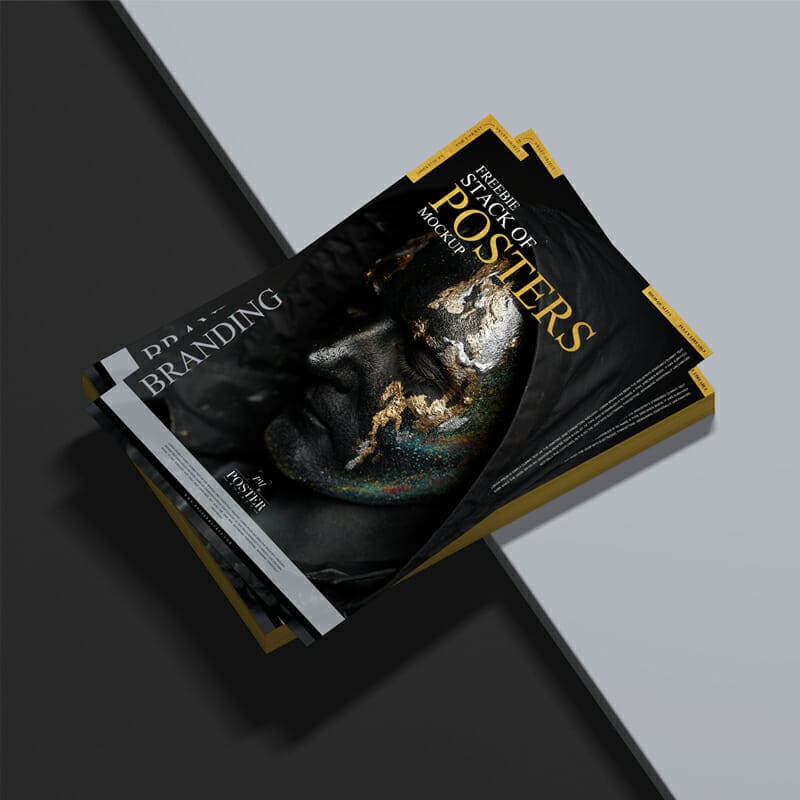 Stack Of Posters Mockup For Branding » CSS Author