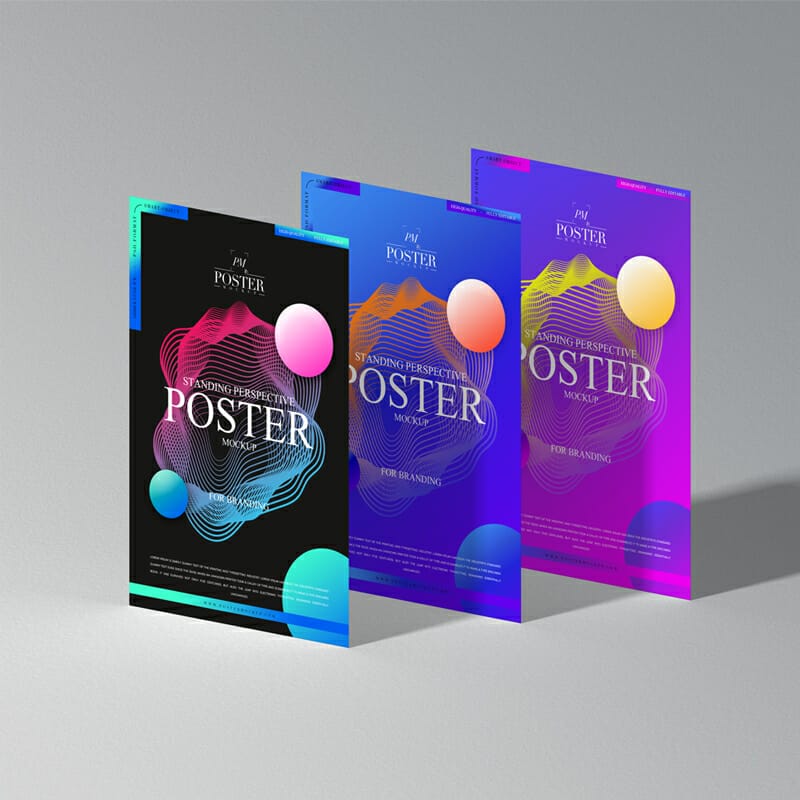 Standing Perspective Poster Mockup For Branding » CSS Author