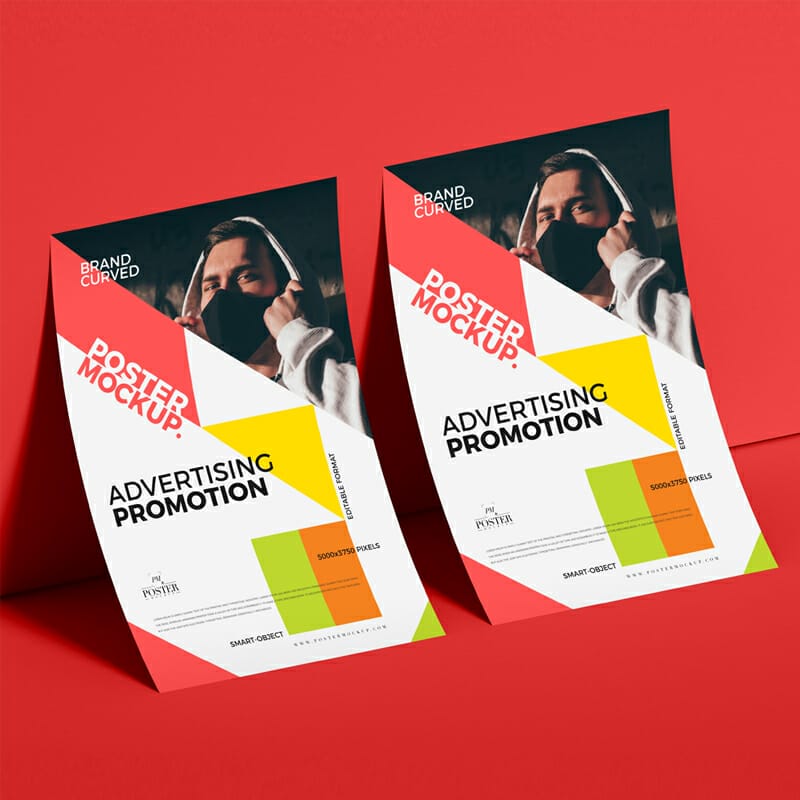 Brand Curved Paper Poster Mockup » CSS Author