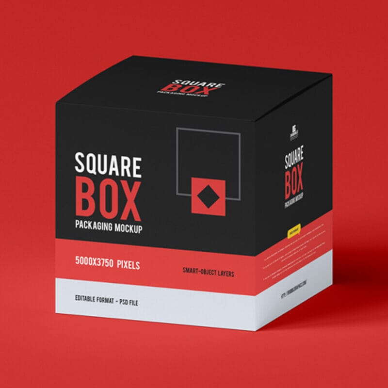 Free Square Box Packaging Mockup » CSS Author