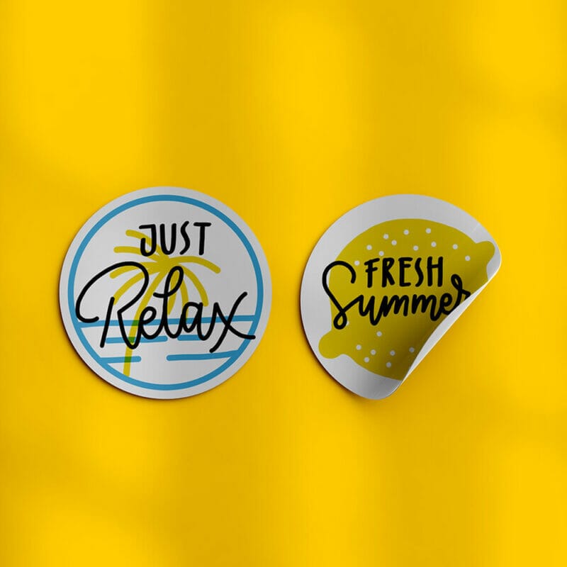 Free Sticker Mockup PSD » CSS Author