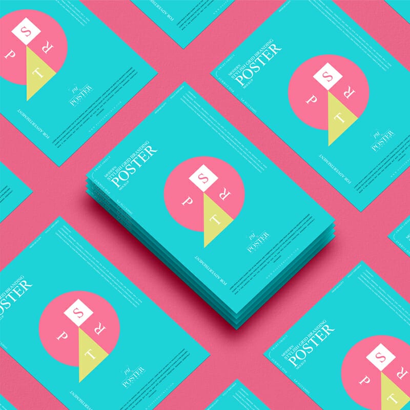 Modern Stylish Grid Branding Poster Mockup » CSS Author