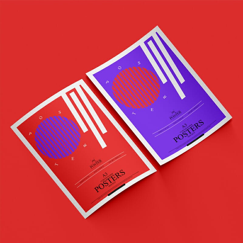 A3 Curved Paper Posters Mockup For Branding » CSS Author