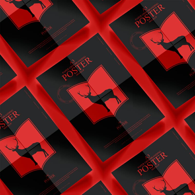 A3 Paper Grid Branding Poster Mockup » CSS Author