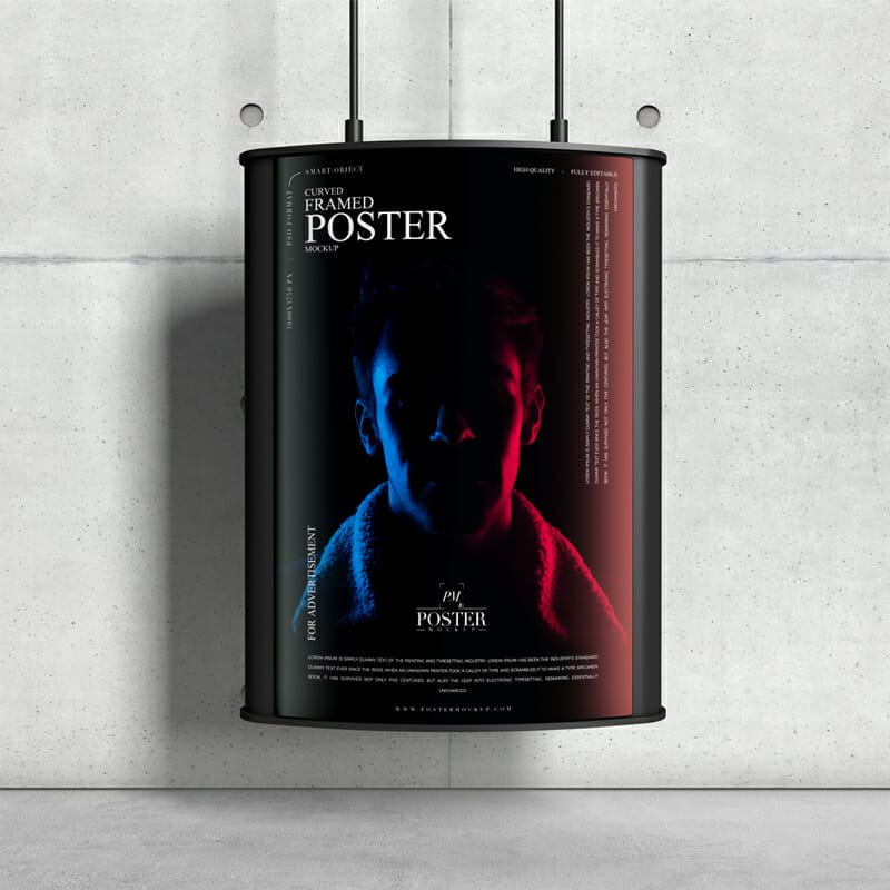 Curved Framed Poster Mockup » CSS Author