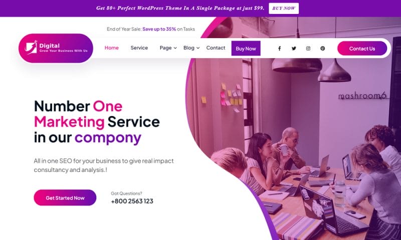 10+ Free Wordpress Themes For Digital Marketing Agency