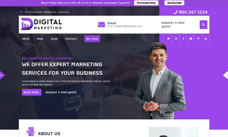 10+ Free Wordpress Themes For Digital Marketing Agency