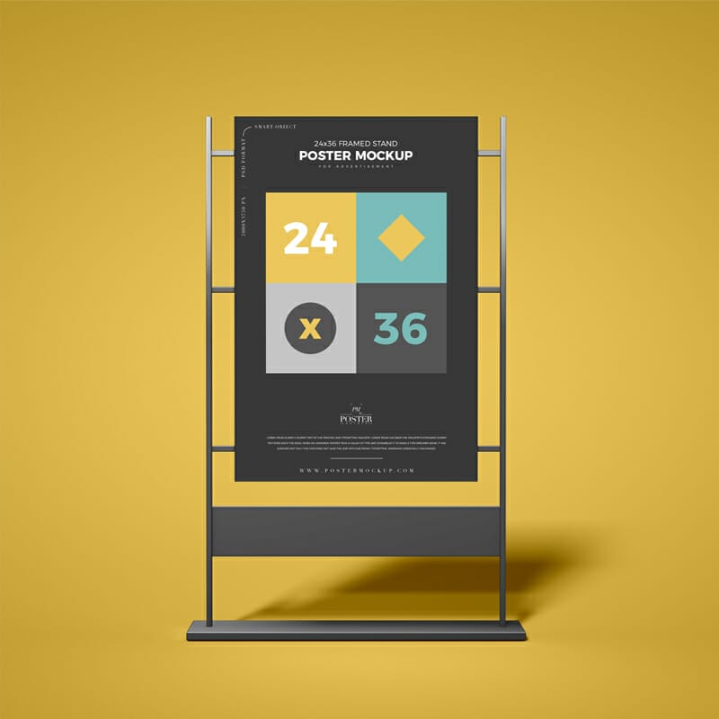 24×36 Framed Stand Poster Mockup » CSS Author
