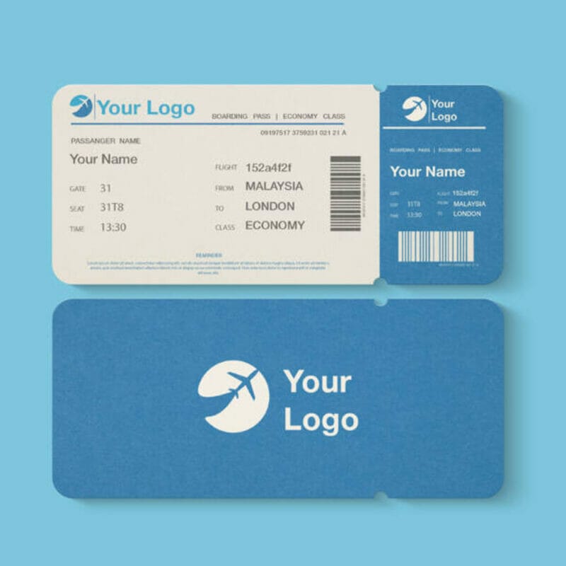 Free Flight Or Event Ticket Mockup PSD » CSS Author