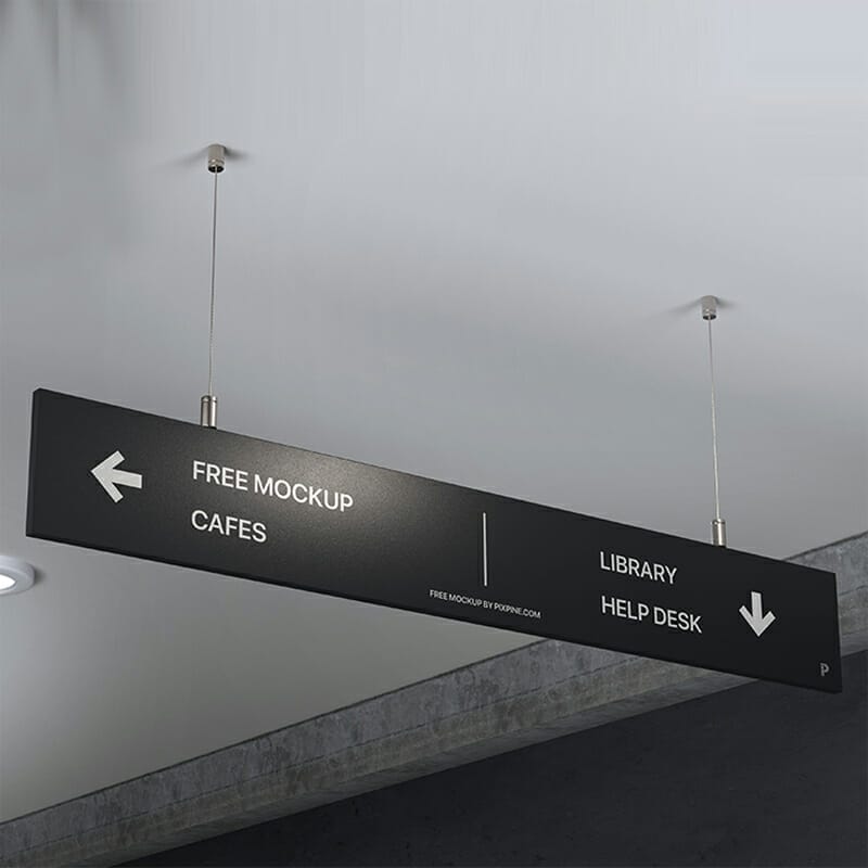 Free Hanging Direction Sign Mockup » CSS Author