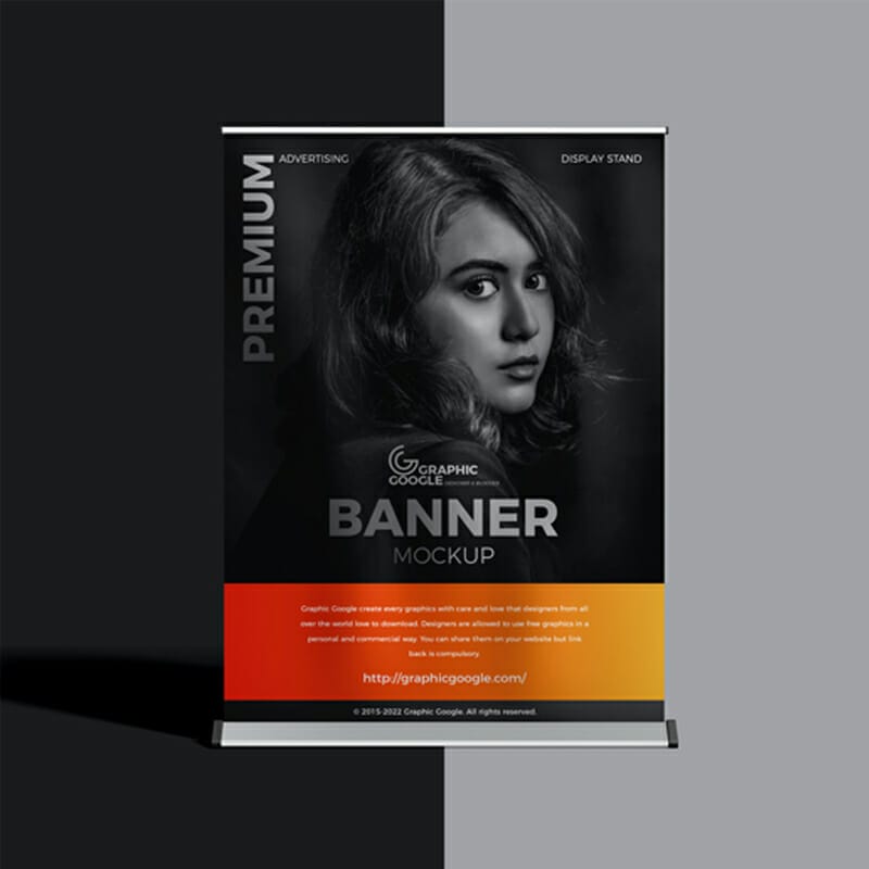 Free Premium Advertising Display Stand Banner Mockup » CSS Author