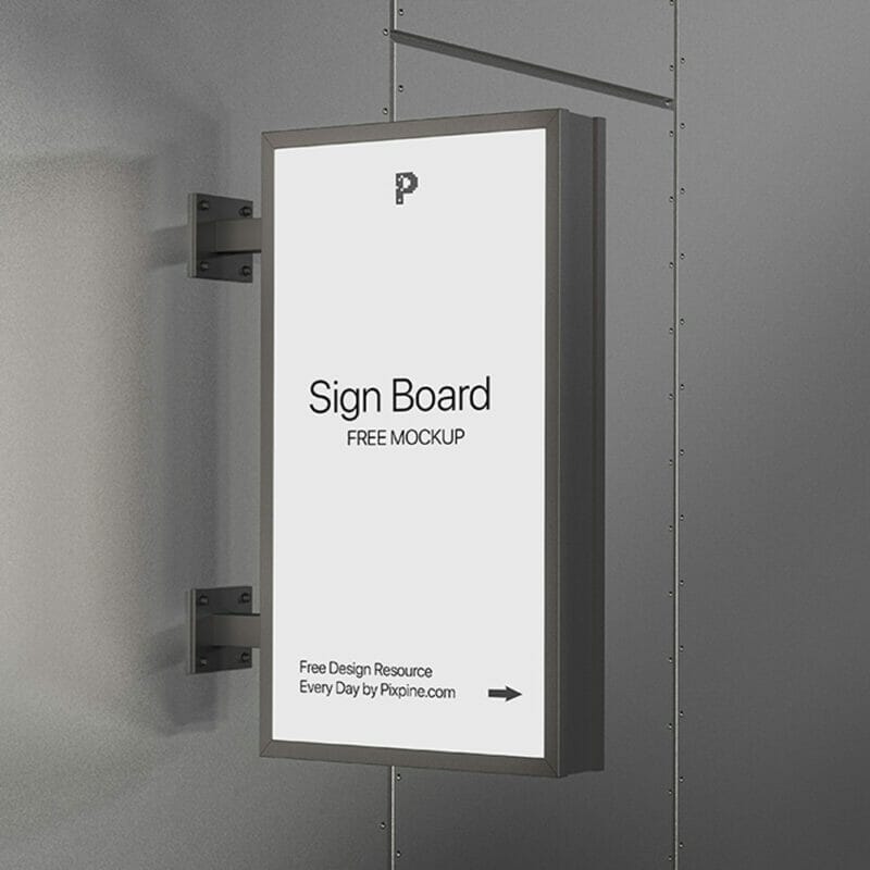 Free Vertical Logo Sign Board Mockup » CSS Author