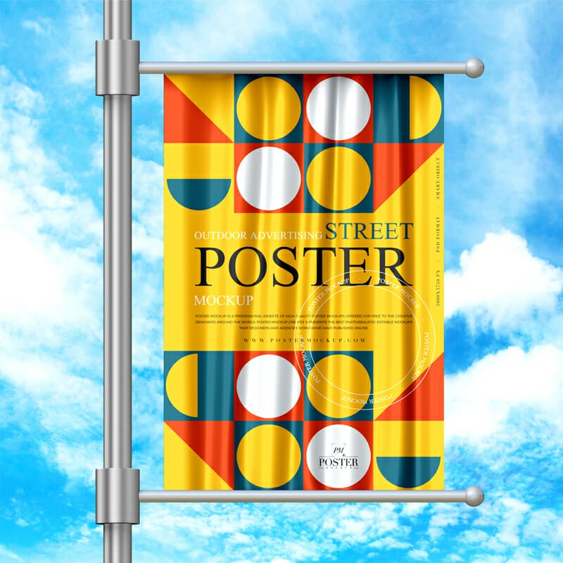 Outdoor Advertising Street Poster Mockup » CSS Author