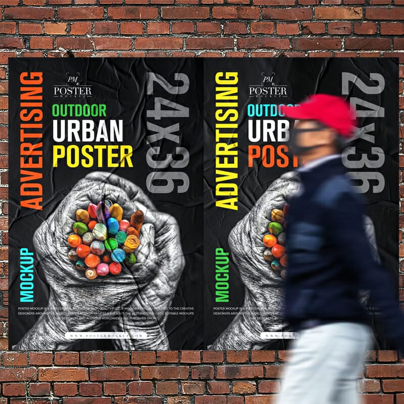 Outdoor Advertising 24×36 Urban Poster Mockup » CSS Author