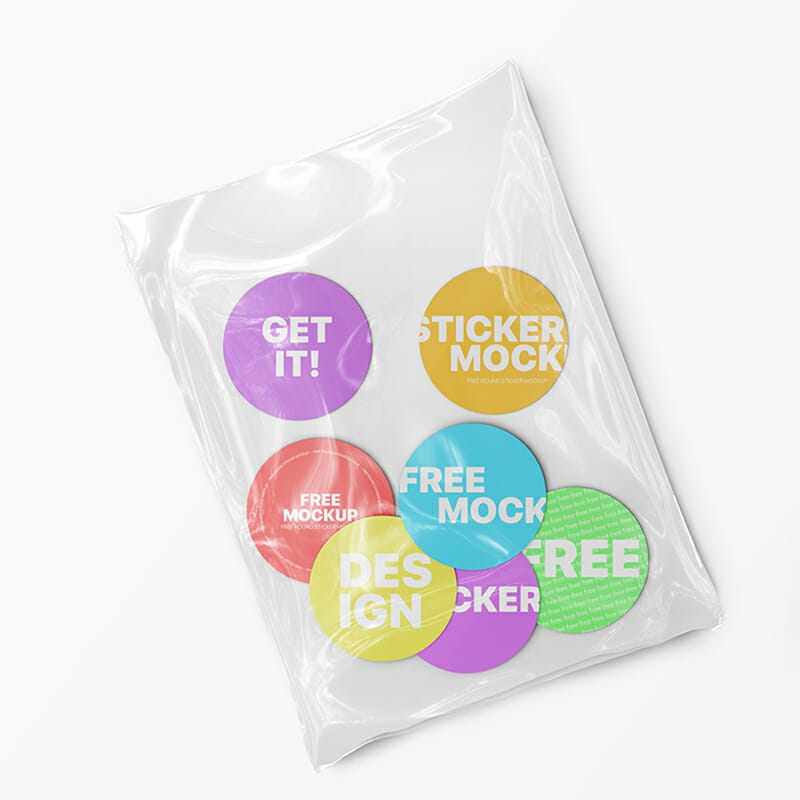 Free Round Stickers Mockup » CSS Author