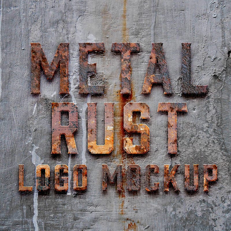 Metal Rust Logo Mockup Css Author 6293