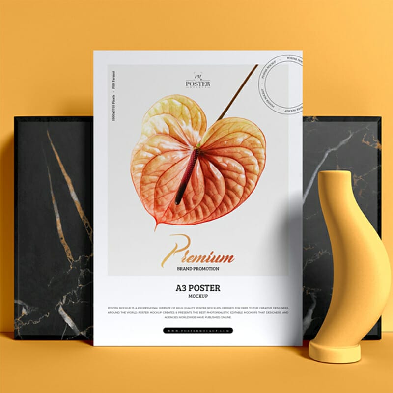Premium Brand Promotion A3 Poster Mockup » CSS Author
