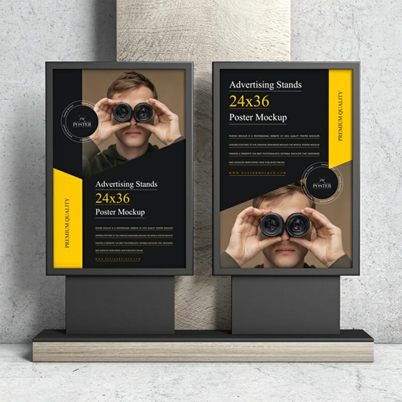 Two Advertising Stands 24×36 Poster Mockup » CSS Author