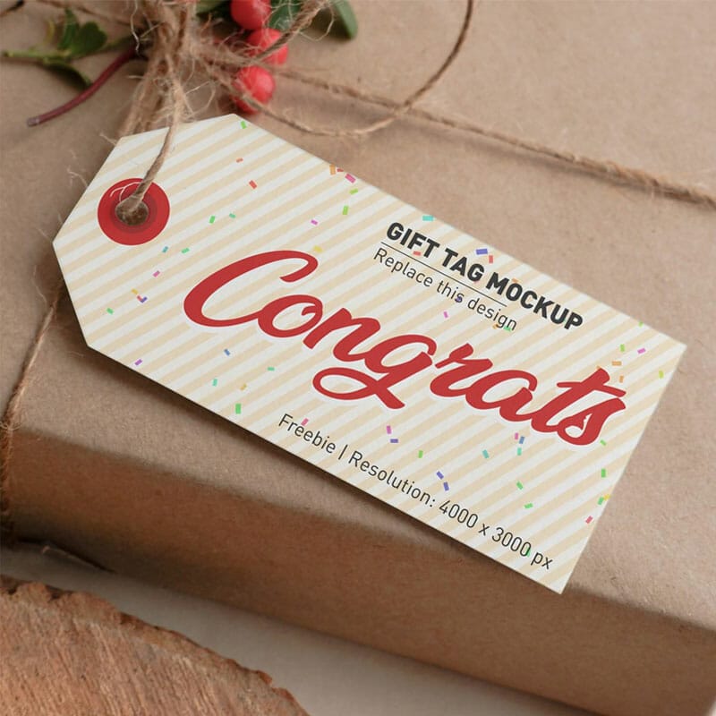 Free Gift Tag Mockup PSD » CSS Author