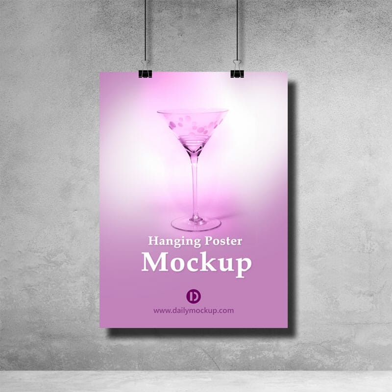 Hanging Poster Mockup Free PSD » CSS Author