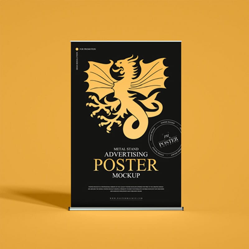 Metal Stand Advertising Poster Mockup » CSS Author