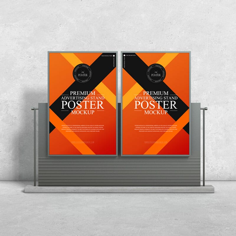Premium Advertising Stand Poster Mockup » CSS Author