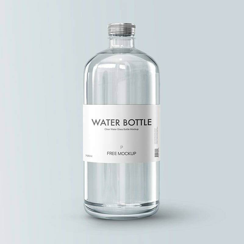 Free Clear Water Glass Bottle Mockup » CSS Author