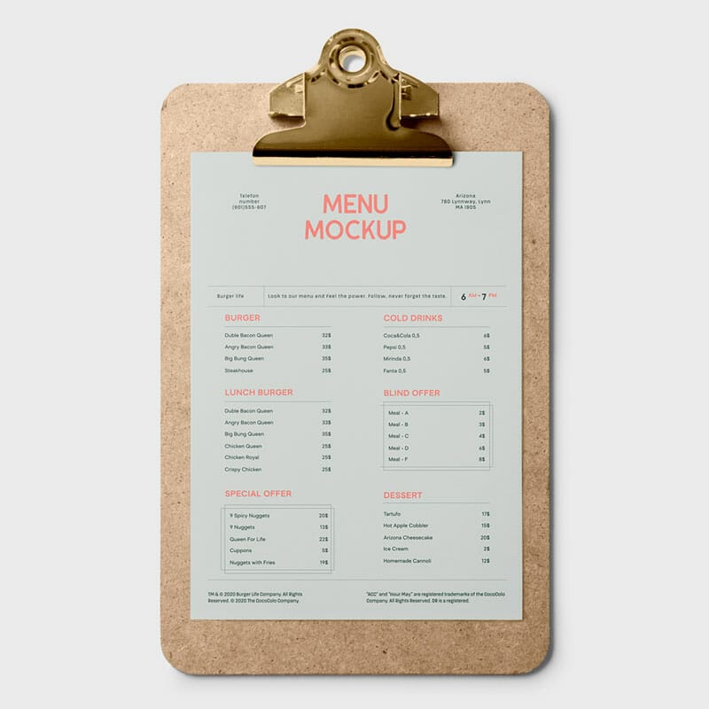 100+ Best Free Restaurant Menu Board Mockup Templates » Css Author