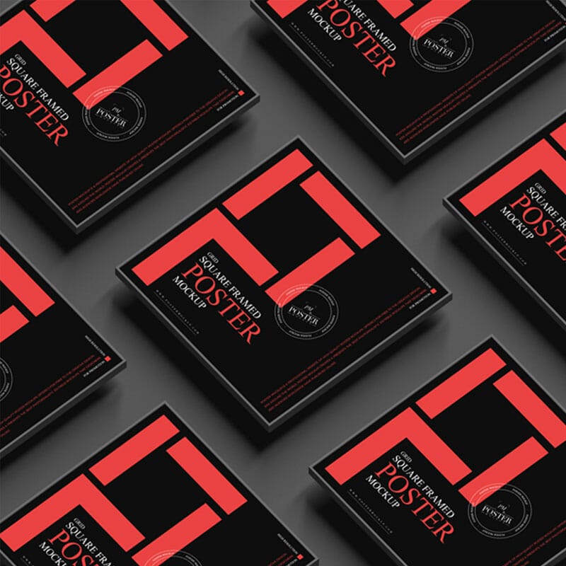 Grid Square Framed Poster Mockup » CSS Author