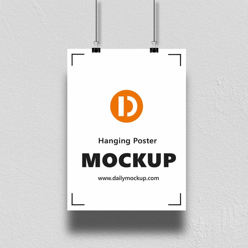 Hanging Poster Mockup Free PSD » CSS Author