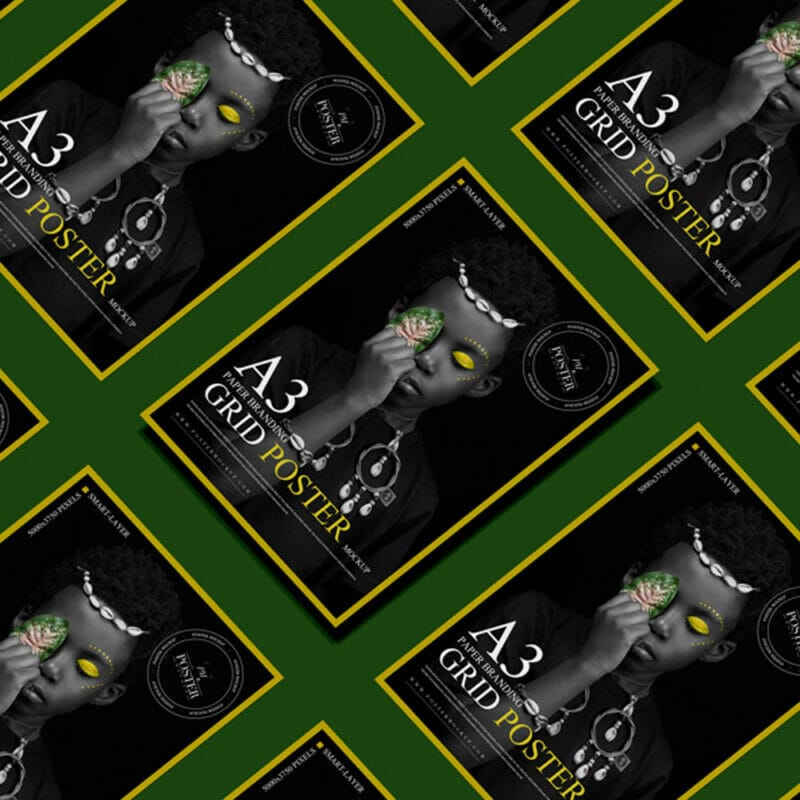 A3 Paper Branding Grid Poster Mockup » CSS Author