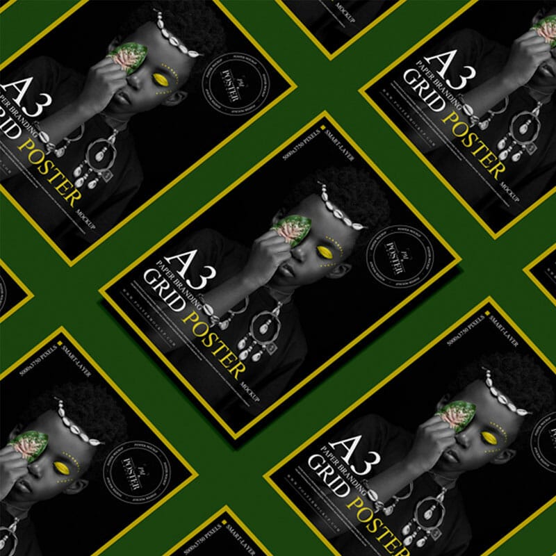 A3 Paper Branding Grid Poster Mockup » CSS Author