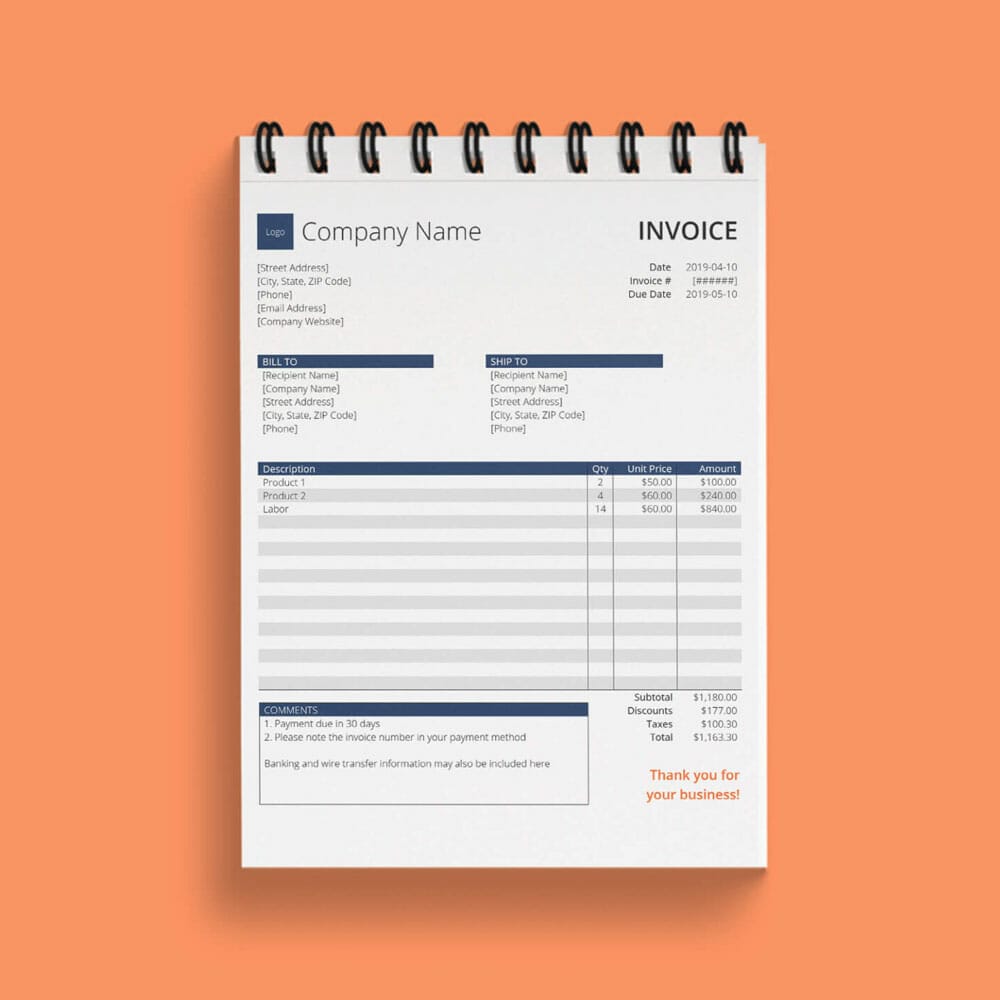 Free Invoice Pad Mockup PSD Template » CSS Author