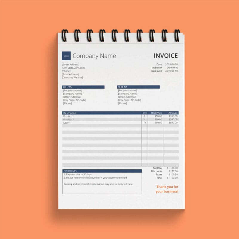 Free Invoice Pad Mockup PSD Template » CSS Author