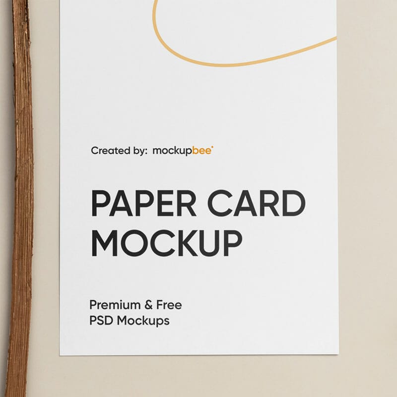 Free Paper Card With Leaf Mockup » CSS Author