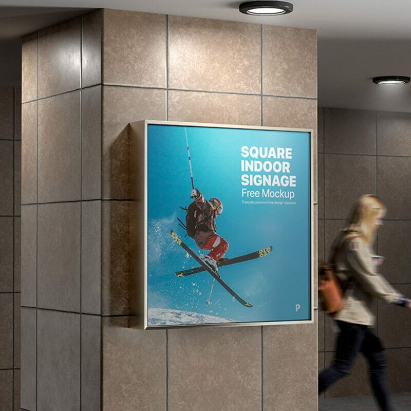Free Square Indoor Signage Mockup » CSS Author